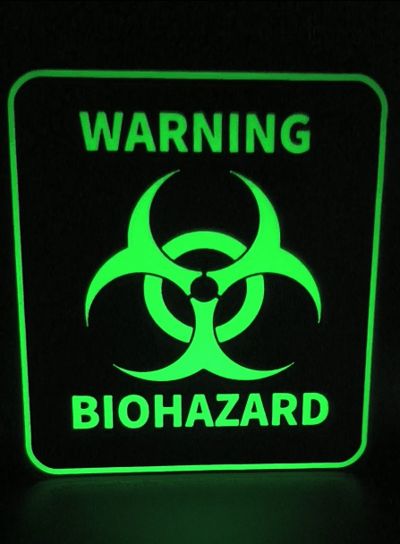 Warning Biohazard sign Glow-In-The-Dark edition by Sproutsfromspace - MakerWorld