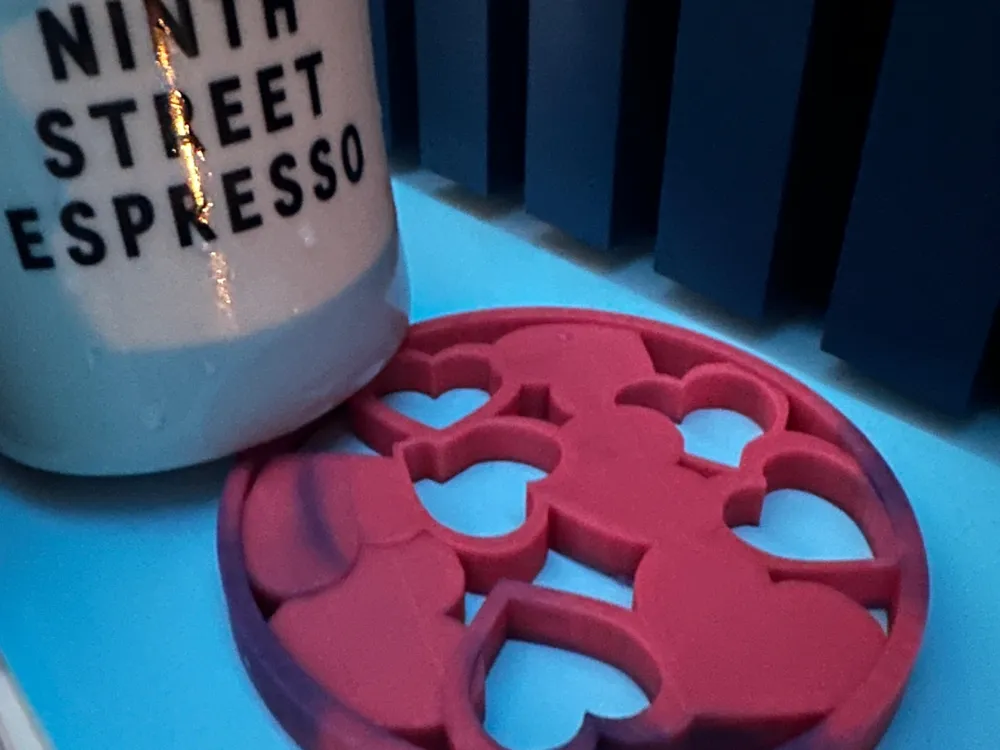 Valentines day Themed Love Heart Drink Coaster - Free 3D Print Model ...