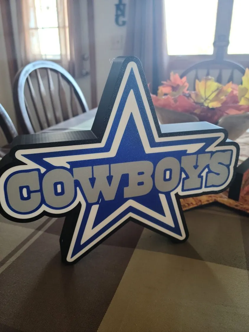 Dallas Cowboy light up sign by Britts Prints - MakerWorld