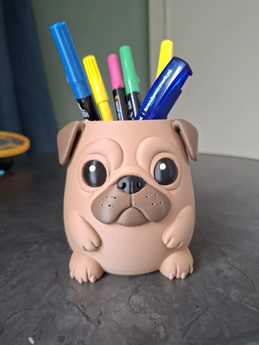 Pug Pal Pen Holder - Free 3D Print Model - MakerWorld