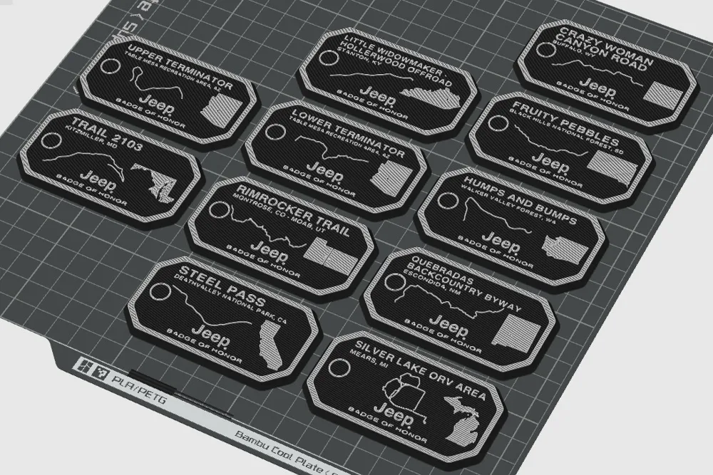 Printable Jeep Digital Badges of Honor - Free 3D Print Model - MakerWorld