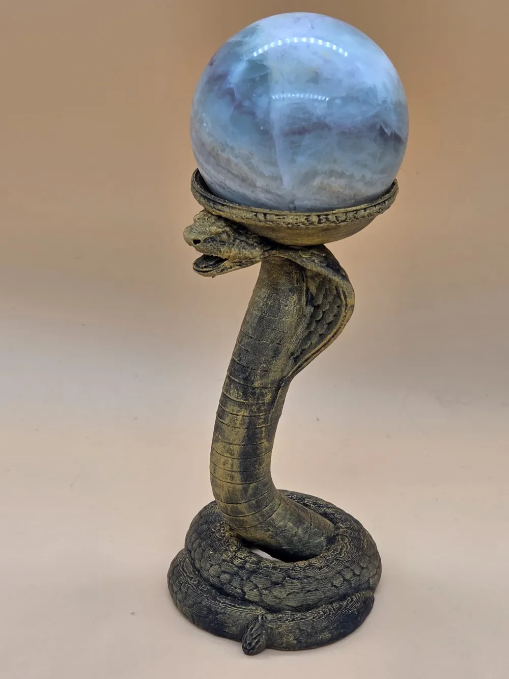Snake Orb Holder / Mystic Snake Statue - Free 3D Print Model - MakerWorld