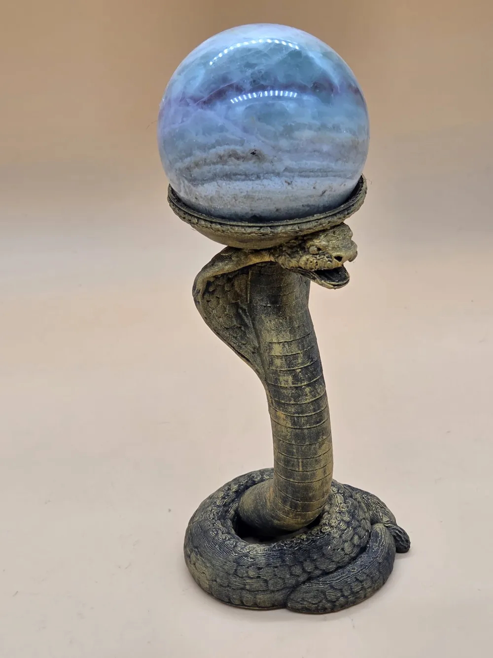 Snake Orb Holder / Mystic Snake Statue - Free 3D Print Model - MakerWorld