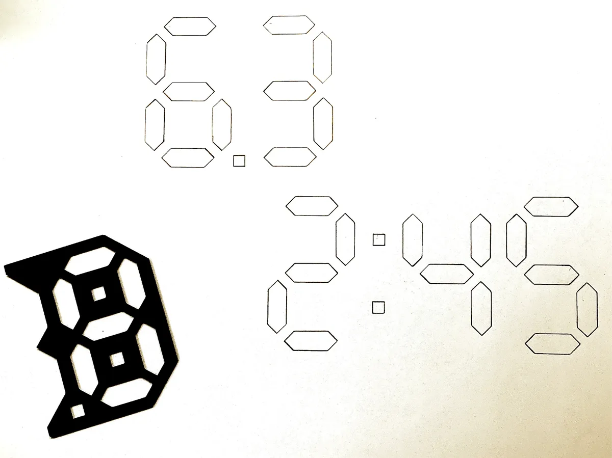 Digital Numbers Stencil with Decimal Point & Colon - Free 3D Print ...