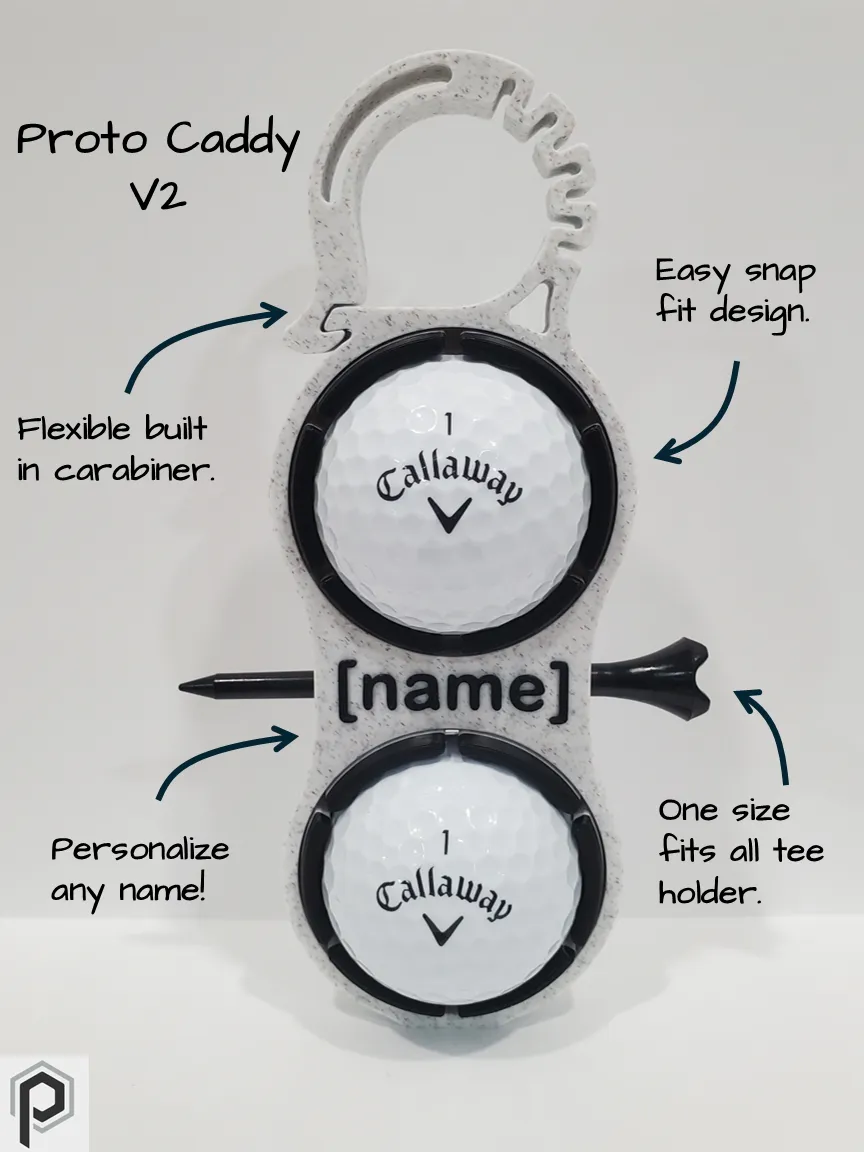 Proto Caddy V2 – Custom Golf Ball and Tee Holder by Protohive Design MakerWorld: Download Free ...