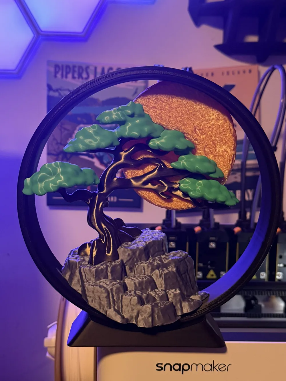 SERENE HILLSIDE BONSAI - RING DISPLAY - Free 3D Print Model - MakerWorld