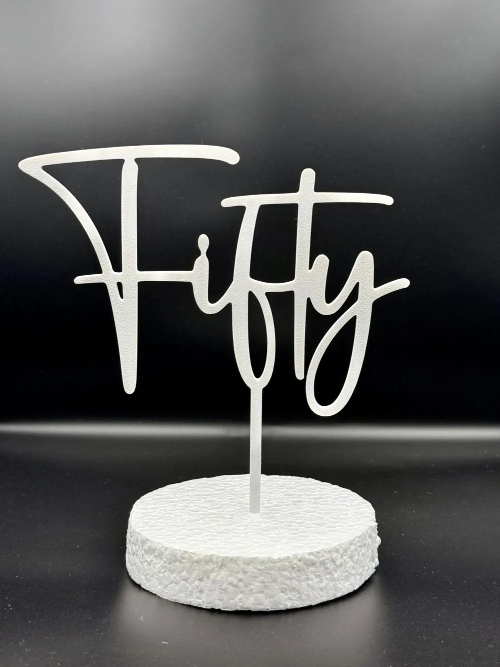 Cake Topper "Fifty" - Free 3D Print Model - MakerWorld