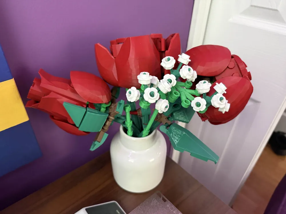 Bouquet of Roses Brick Model - 1x and 2x Scale - Free 3D Print Model ...