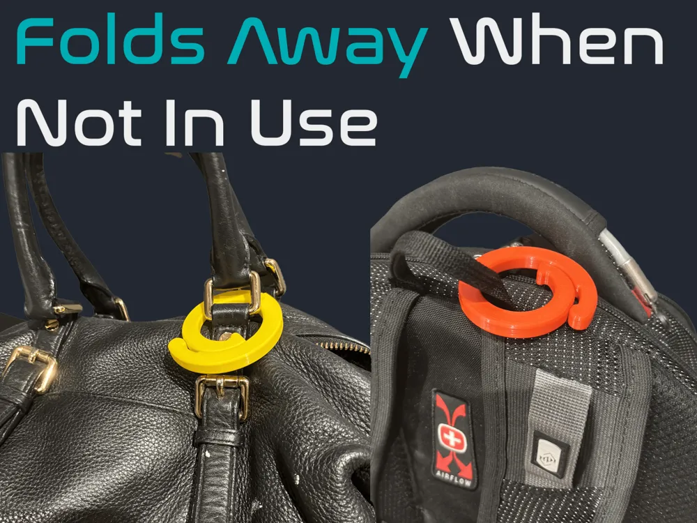 HangClip - A simple folding bag hanger! - Free 3D Print Model - MakerWorld
