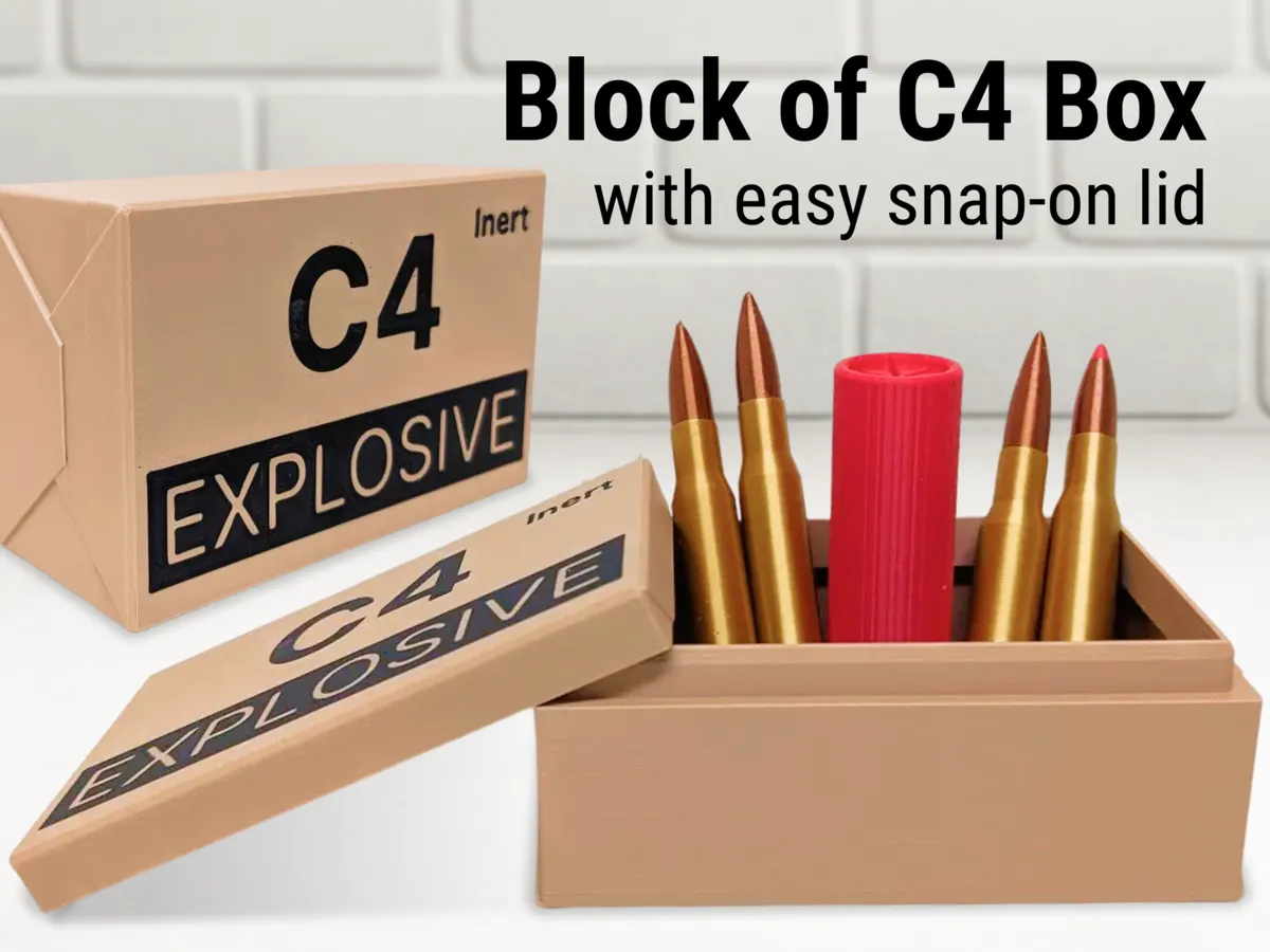 Realistic Block of C4 Storage Box | Easy Snap Lid by Rexi Labs ...