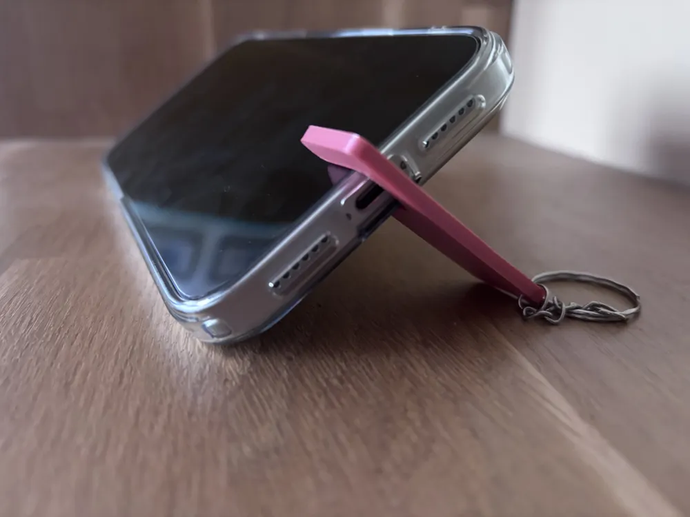 Minimalist Keychain Phone Stand - Free 3D Print Model - MakerWorld