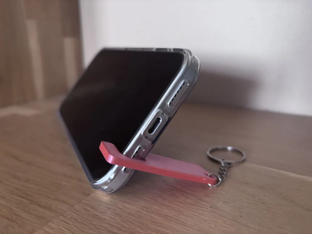 Minimalist Keychain Phone Stand - Free 3D Print Model - MakerWorld