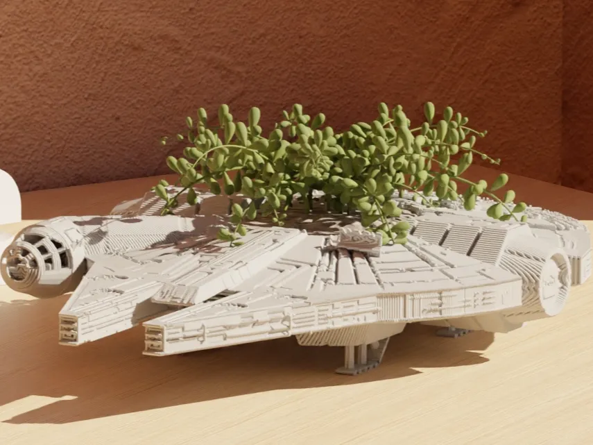Millenium Falcon Planter Remixed by StarPlayer - MakerWorld