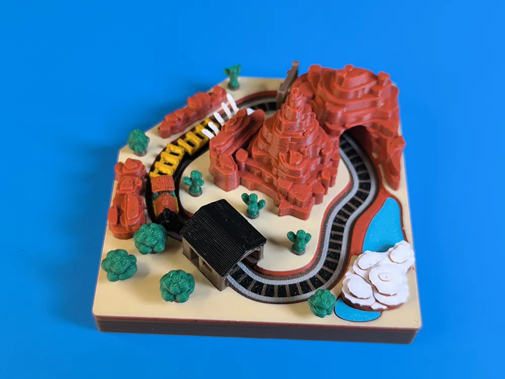 Mini Train - Big Thunder Mountain Diorama - Free 3D Print Model ...