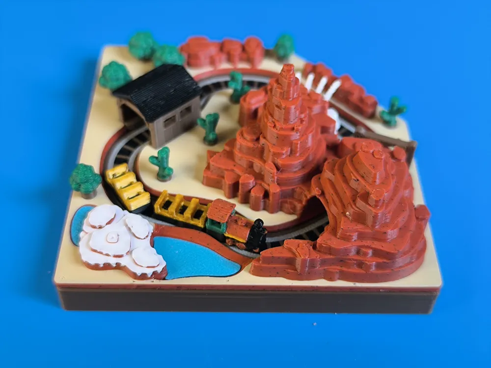 Mini Train - Big Thunder Mountain Diorama - Free 3D Print Model ...
