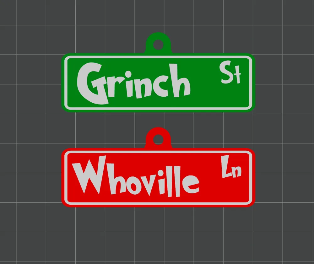 Grinch Street Sign Ornaments - Whoville Ornament - Color Swap at Layer ...