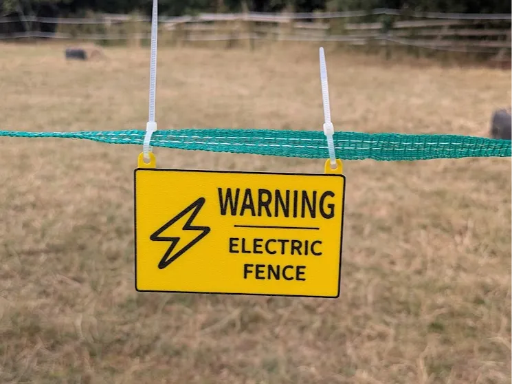 Warning Electric Fence Sign with Hanger Holes - Free 3D Print Model ...