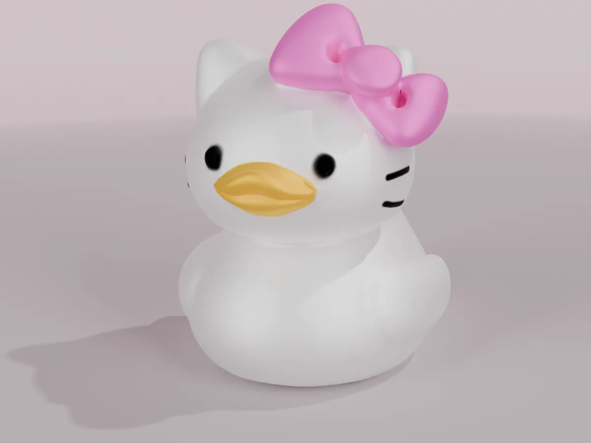 Hello Kitty Rubber Duck - Free 3D Print Model - MakerWorld