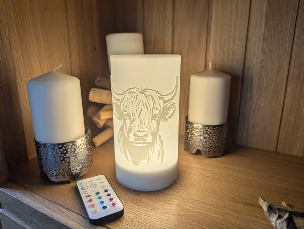 Highland Cow Night Light - Free 3D Print Model - MakerWorld