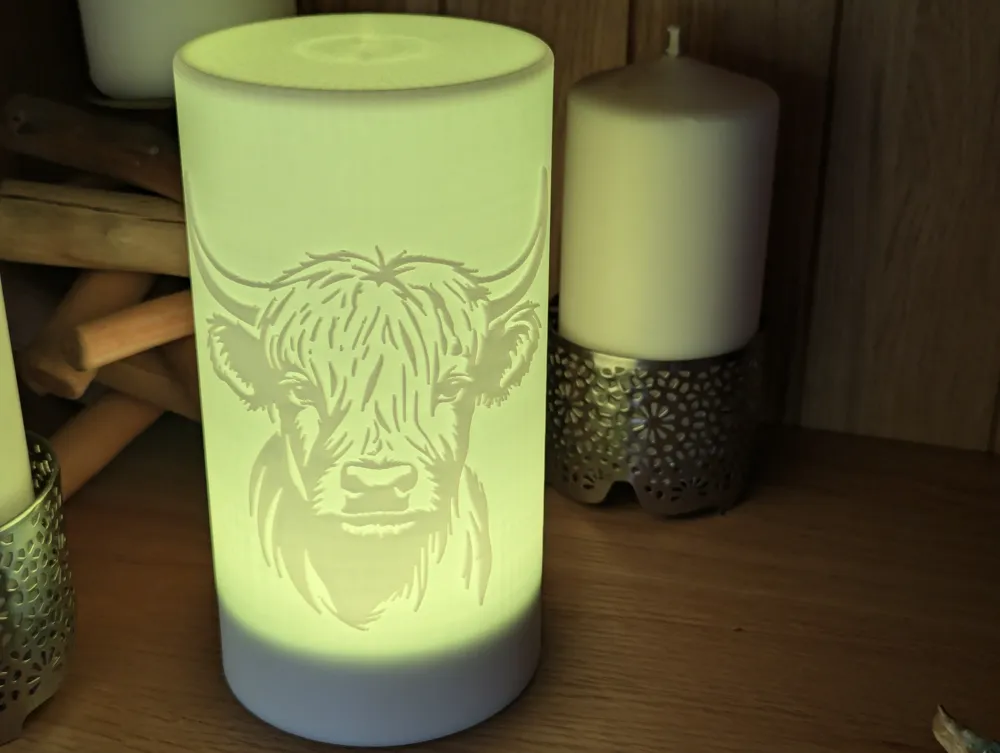 Highland Cow Night Light - Free 3D Print Model - MakerWorld