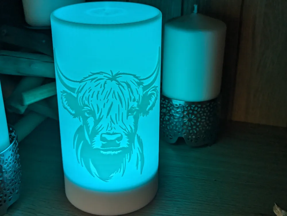 Highland Cow Night Light - Free 3D Print Model - MakerWorld