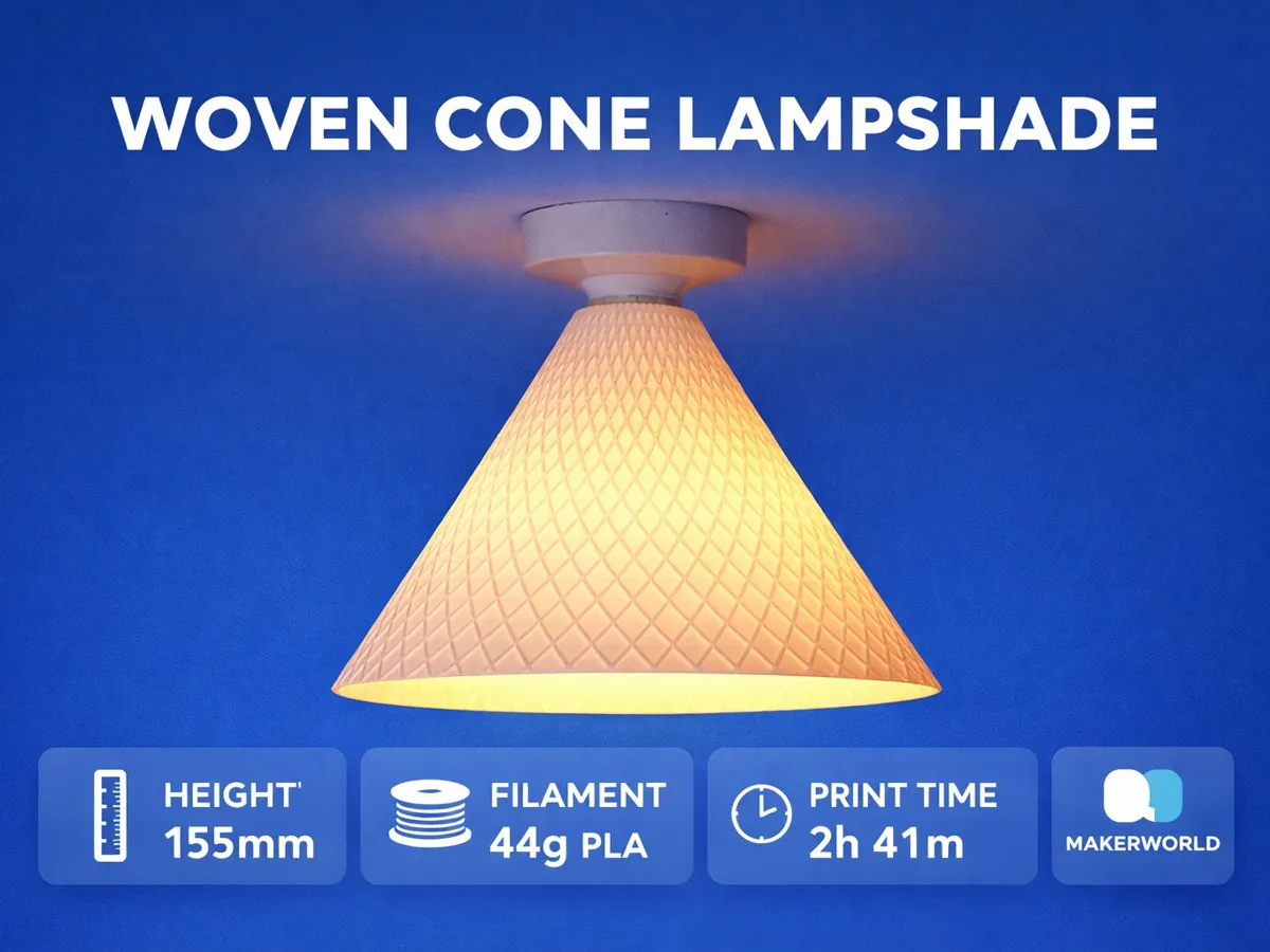 Woven Cone Lampshade - Free 3D Print Model - MakerWorld