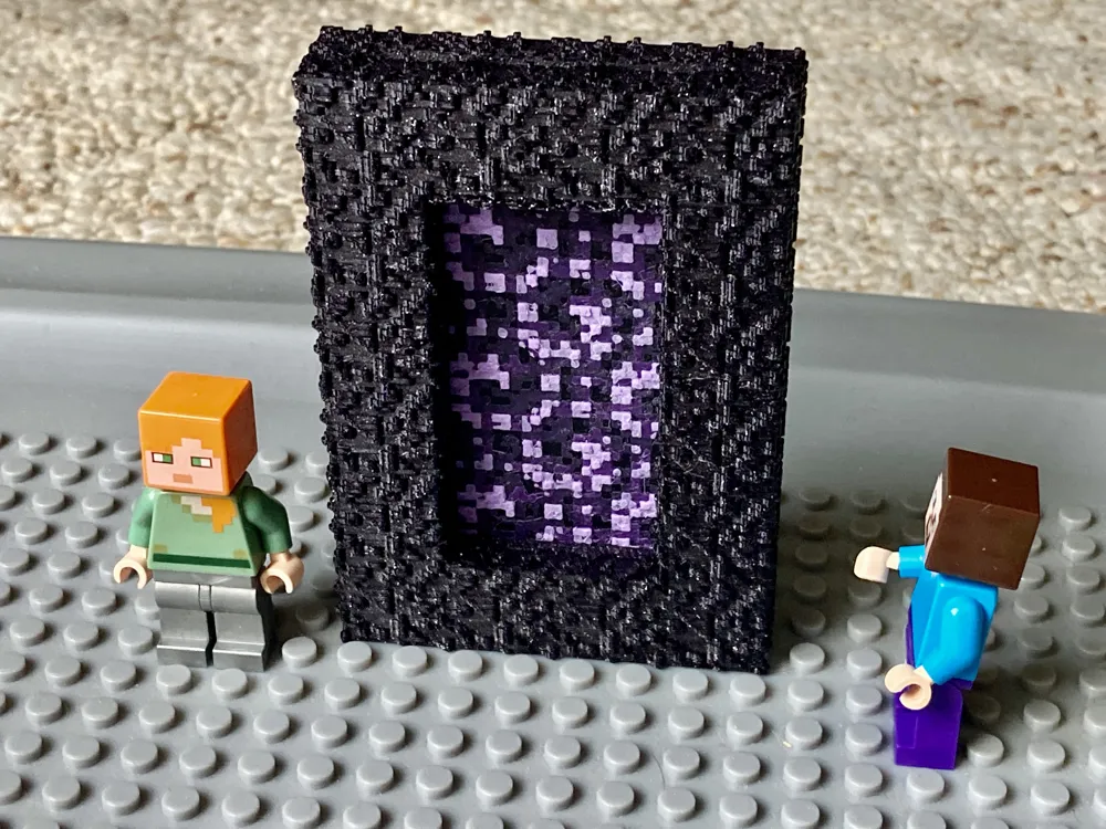 Bricks Minecraft Nether Portal Insert - Free 3D Print Model - MakerWorld