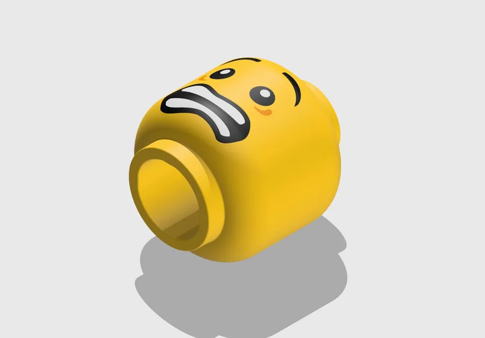 Mega Minifigure Head Man Scared Face Remixed by ThePrintSmith - MakerWorld