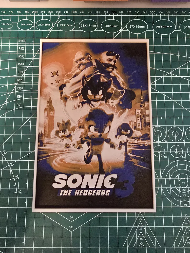 Sonic the Hedgehog 3 Movie Poster - Hueforge Art - Free 3D Print Model ...