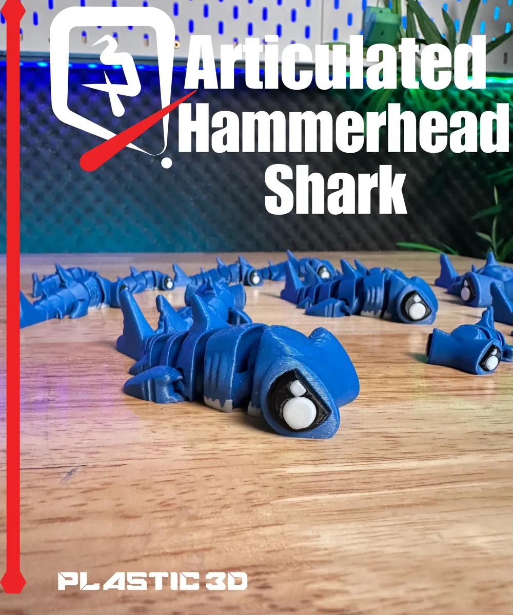 Articulated Hammerhead Shark by Plastic3D MakerWorld: Download Free 3D ...