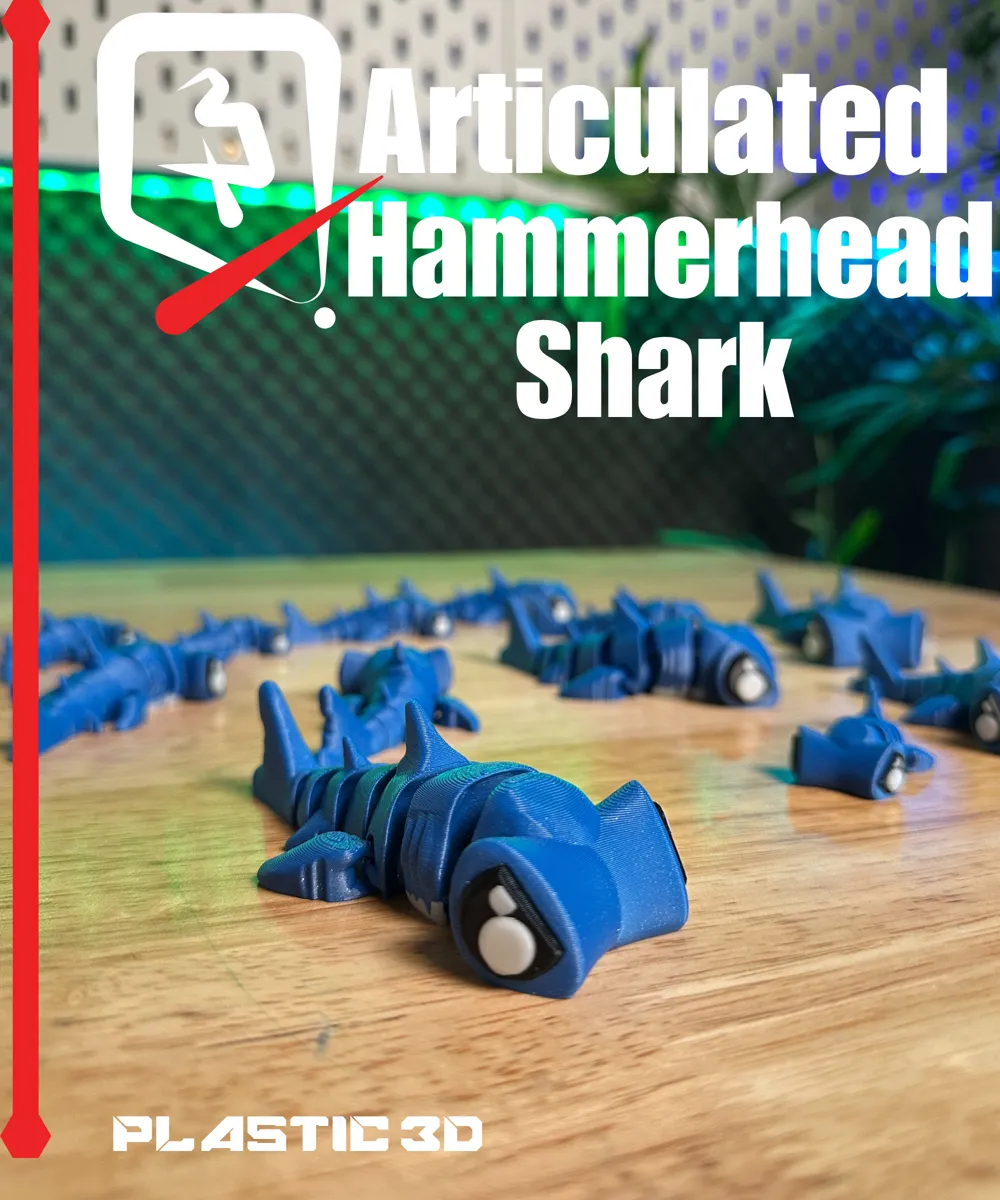 Articulated Hammerhead Shark by Plastic3D MakerWorld: Download Free 3D ...