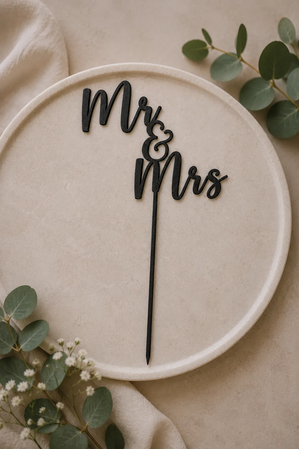 Decoración para tarta de boda Mr & Mrs Novios - Modelo de impresión 3D ...