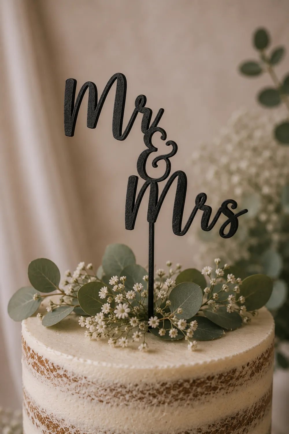 Decoración para tarta de boda Mr & Mrs Novios - Modelo de impresión 3D ...