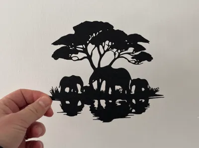 Wall Art - Elephant - Free 3D Print Model - MakerWorld