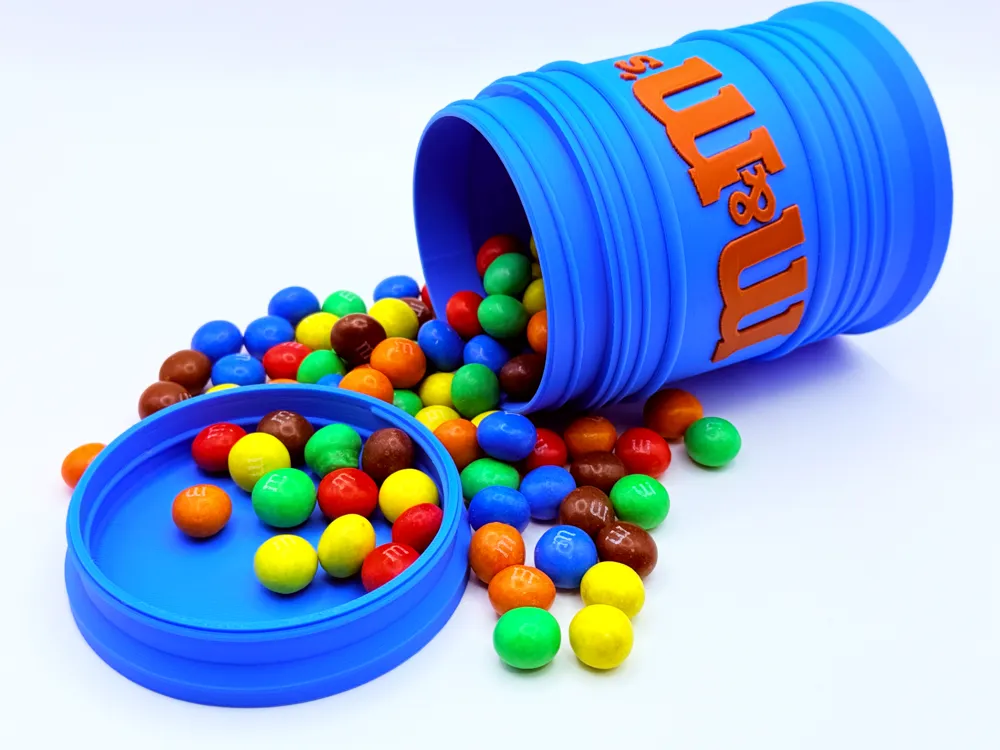 M & M's Barrel - Screw Top Container - Free 3D Print Model - MakerWorld