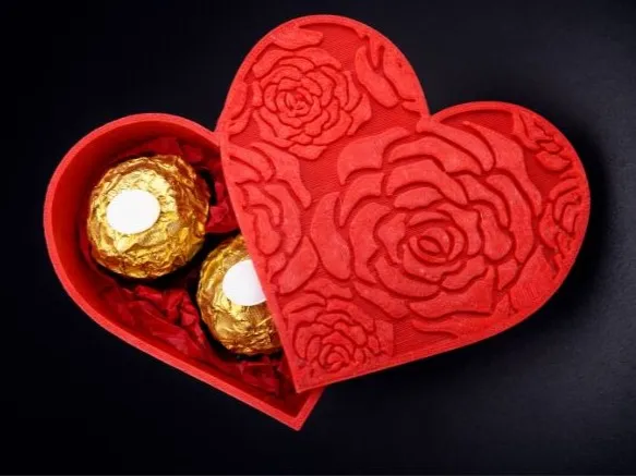 Ferrero Rocher Heart Box – With Rose Lid! - Free 3D Print Model ...
