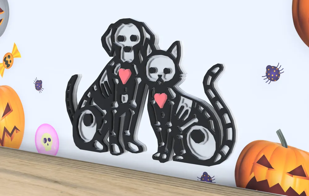 Skeleton Pets - Halloween Decor by JF-699 - MakerWorld