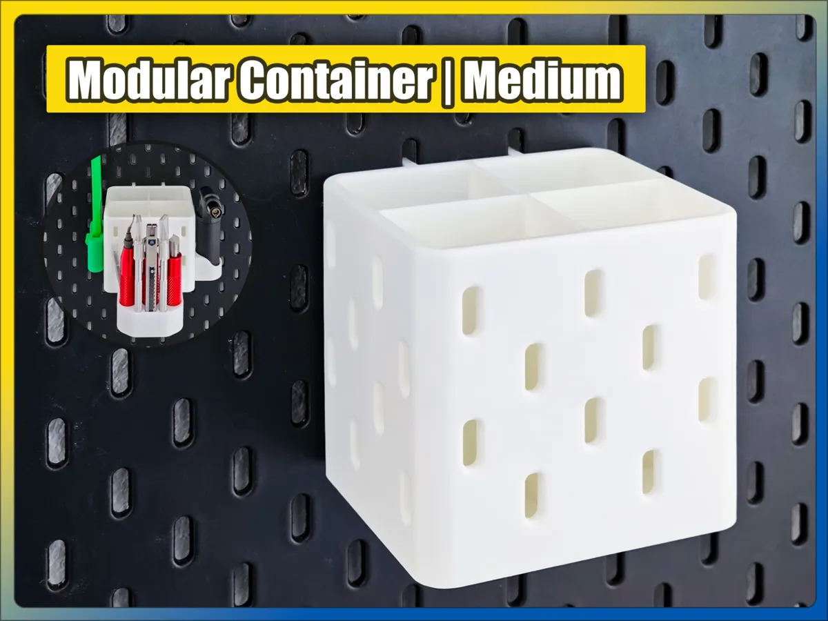 Modular Skadis Container | Medium - Free 3D Print Model - MakerWorld