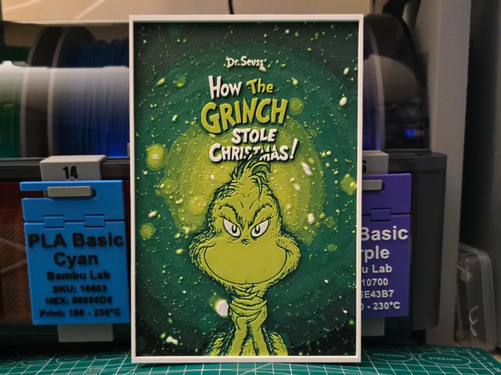 How the Grinch Stole Christmas! Poster - Hueforge - Free 3D Print Model ...