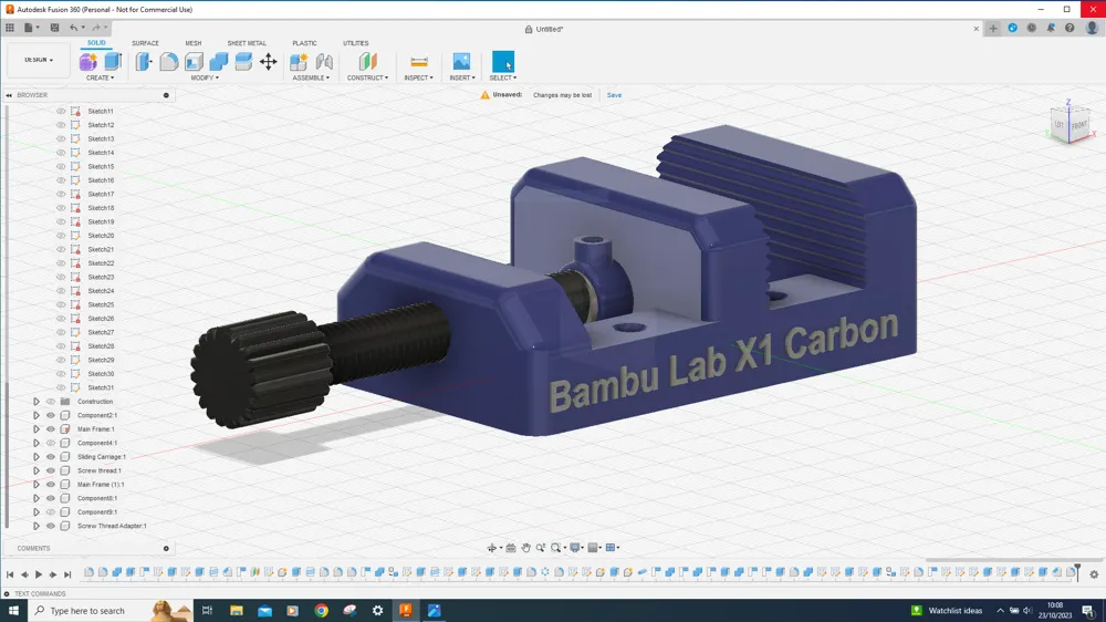Small Hobby Vice Designed with Fusion 360 and Printed with the Bambu ...