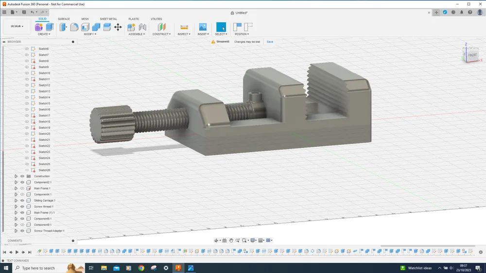 Small Hobby Vice Designed with Fusion 360 and Printed with the Bambu ...