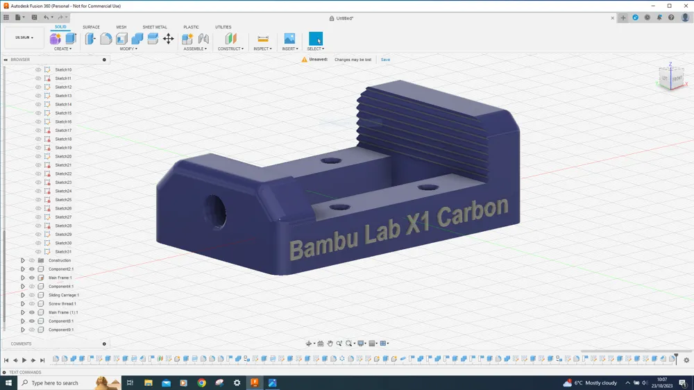 Small Hobby Vice Designed with Fusion 360 and Printed with the Bambu ...
