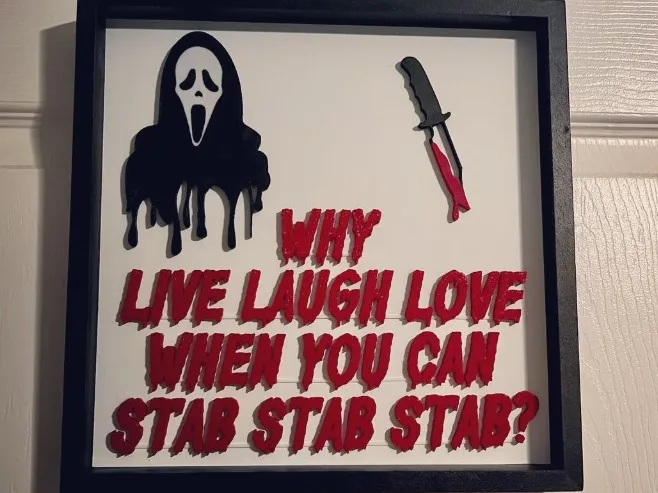 Ghostface Stabby Sign by Printedmagic3d MakerWorld: Download Free 3D Models