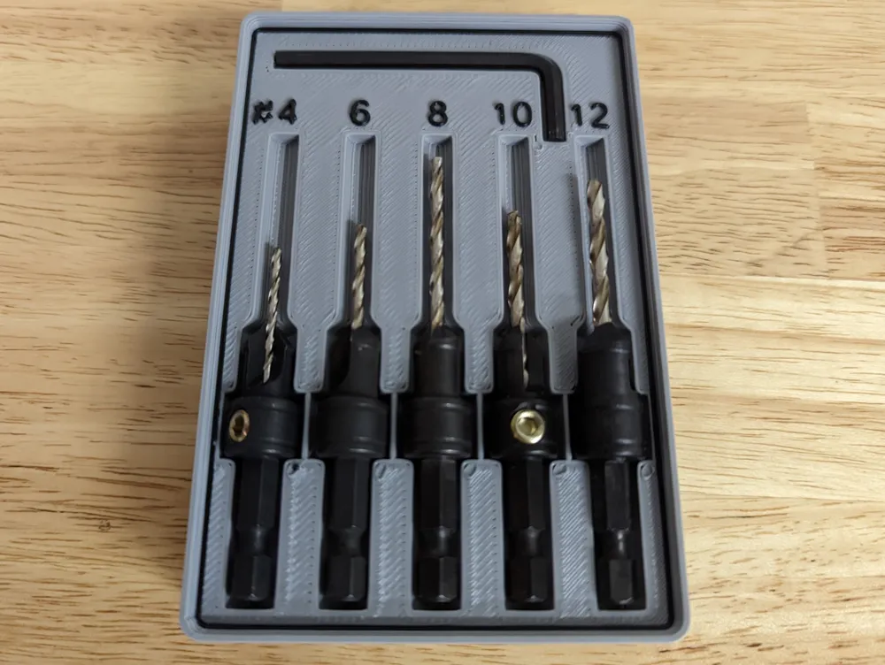 Gridfinity Countersink Bit Holder Remixed by Aaron MakerWorld: Download ...