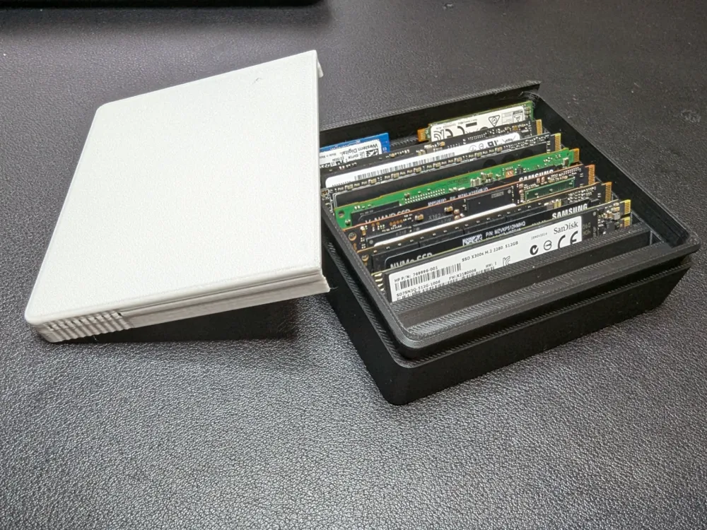 Storage Box for M.2 SSD's – Slide Lid with Lock - Free 3D Print Model ...