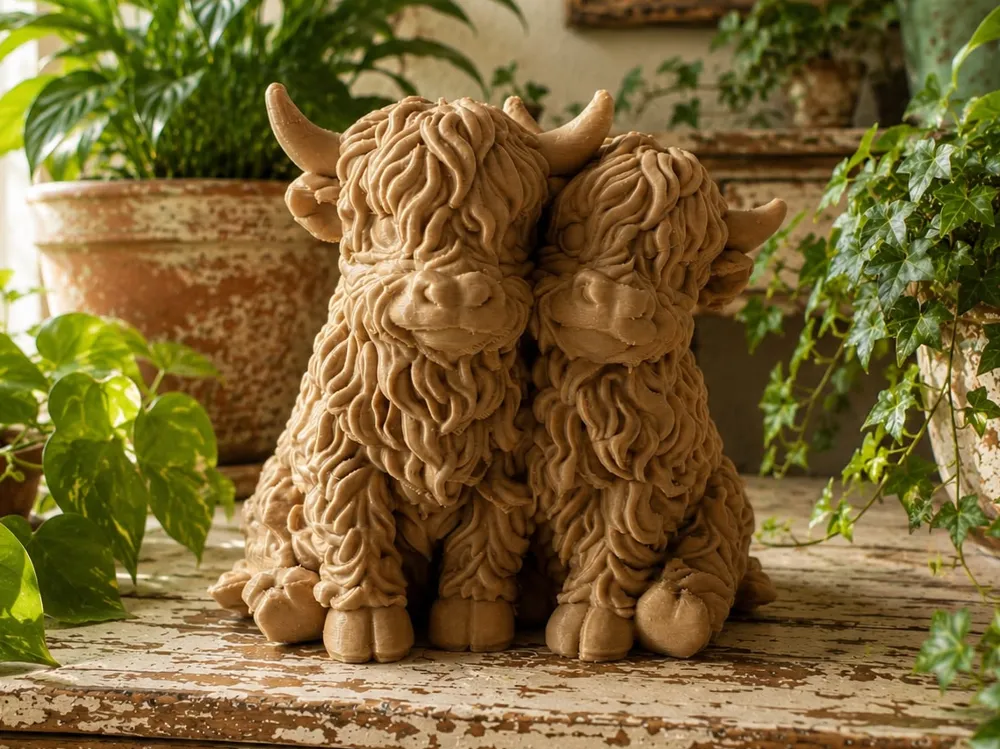 Highland Cow Duo - Free 3D Print Model - MakerWorld