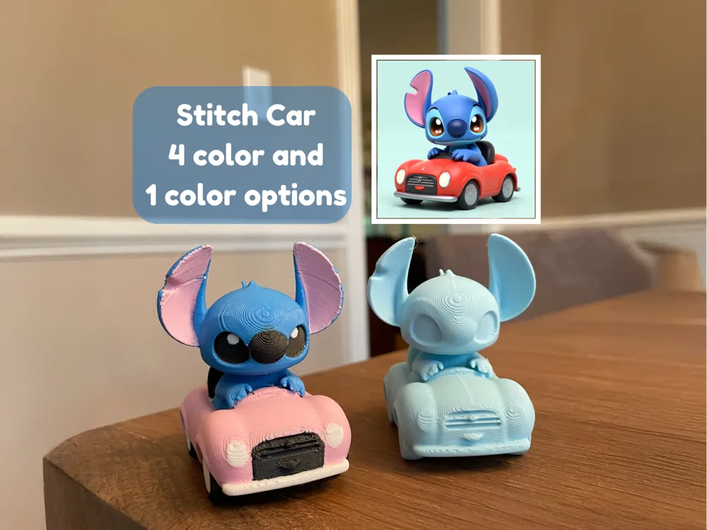 Stitch driving car / 4 color / Disney / Cartoon by 3D Prints This Week ...