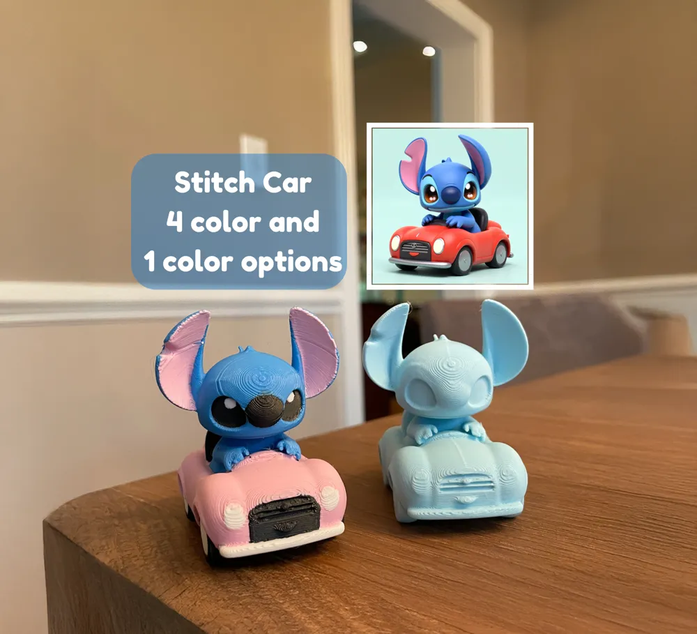 Stitch driving car / 4 color / Disney / Cartoon by 3D Prints This Week ...