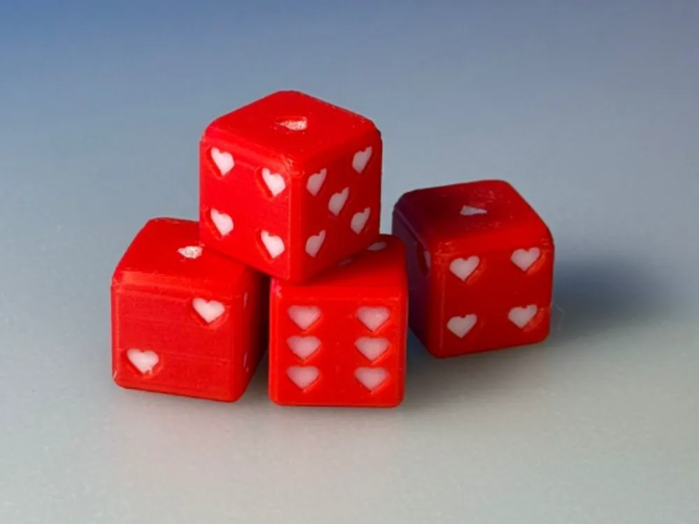 Valentine's Day Dice - Free 3D Print Model - MakerWorld