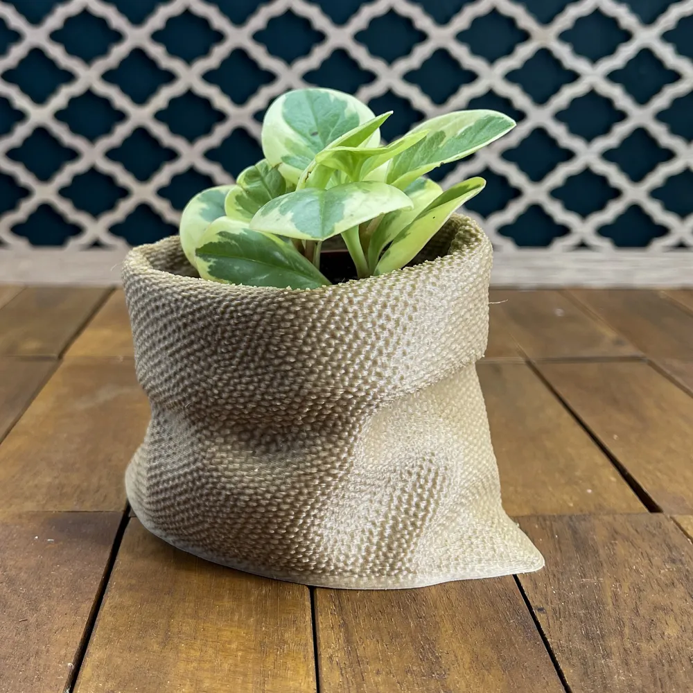 Burlap Sack Indoor Plant pot - Free 3D Print Model - MakerWorld